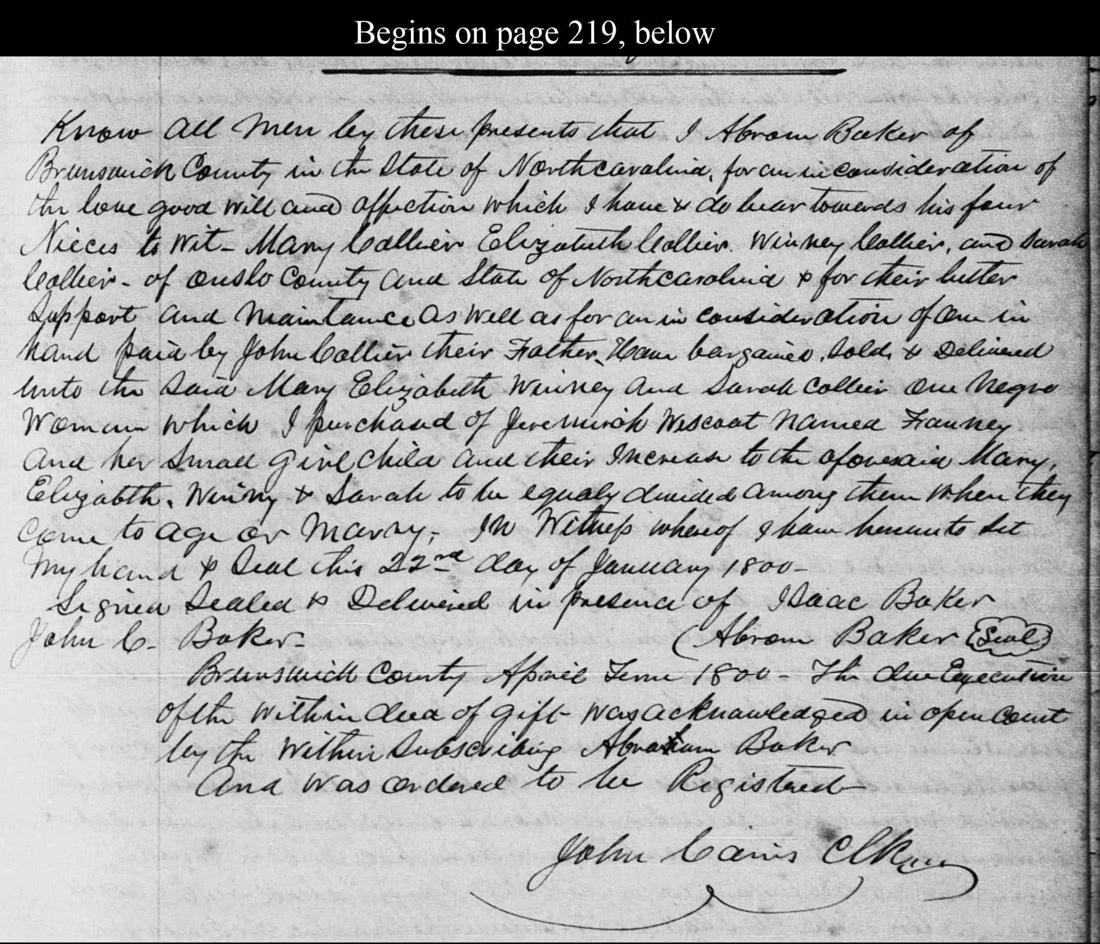 People Not Property: Slave Deeds, Digital Library on American Slavery